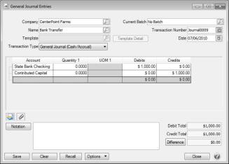 CenterPoint® Accounting - Transfer Funds between Bank Accounts ...