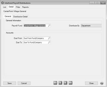 CenterPoint Accounting - Interfund/Intercompany Payroll Distribution
