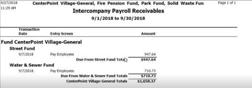CenterPoint Accounting - Interfund/Intercompany Payroll Distribution