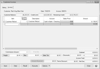 CenterPoint Accounting - Refund a Negative Invoice (Credit Memo)