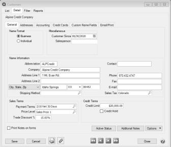 CenterPoint Accounting - Create a Customer