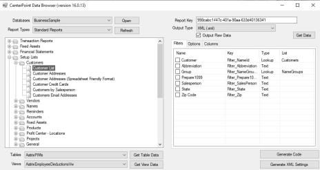 CenterPoint® Accounting - CenterPoint Data Browser