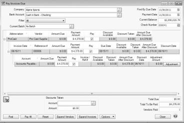 CenterPoint Accounting - Pay Invoices and/or Pay Liability Invoices Due