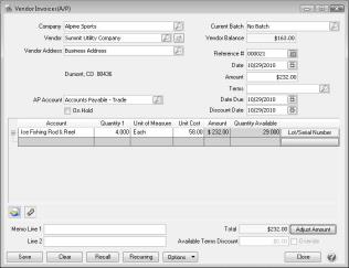CenterPoint Accounting - Enter a Vendor Invoice with Quantities and ...