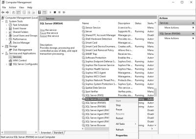 CenterPoint Accounting for Agriculture - Restart Microsoft® SQL Server