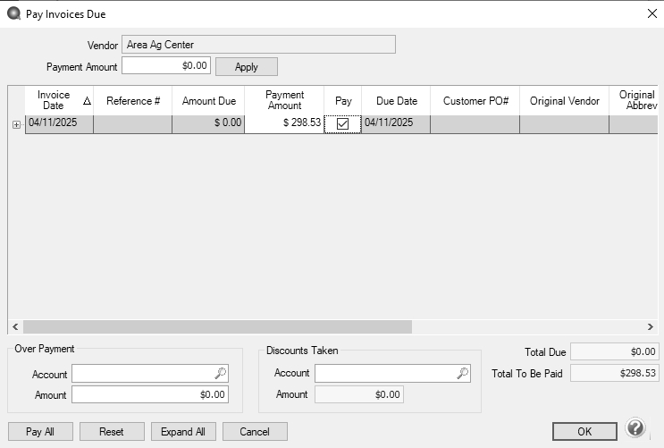 CenterPoint® Accounting for Agriculture - Edit an Accounts Payable ...
