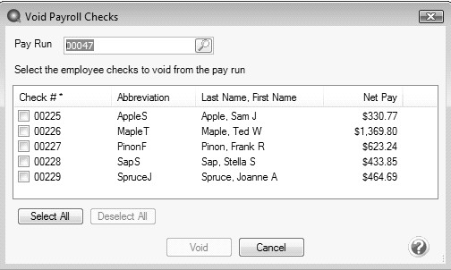 CenterPoint Fund Accounting - Void Payroll Checks or Entire Pay Runs