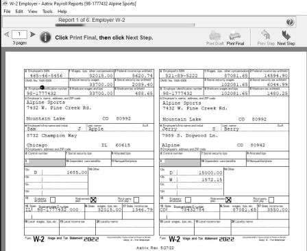 W-2 Forms - Prepare and Print and/or eFile