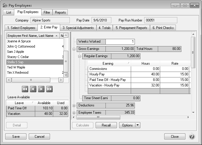 CenterPoint® Payroll - Leave: Calculate Paid and Record Used