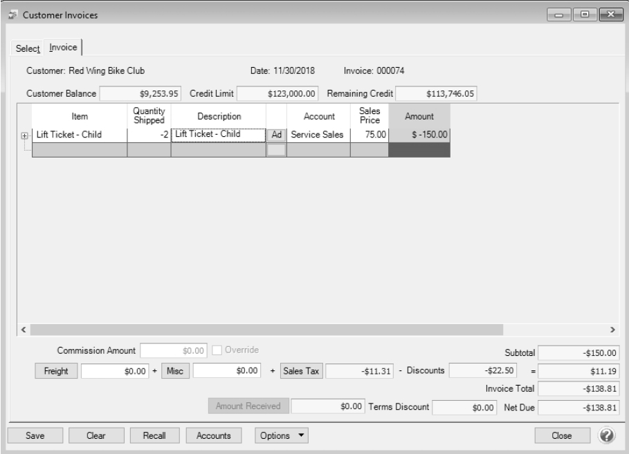 CenterPoint® Accounting - Enter a Customer Return