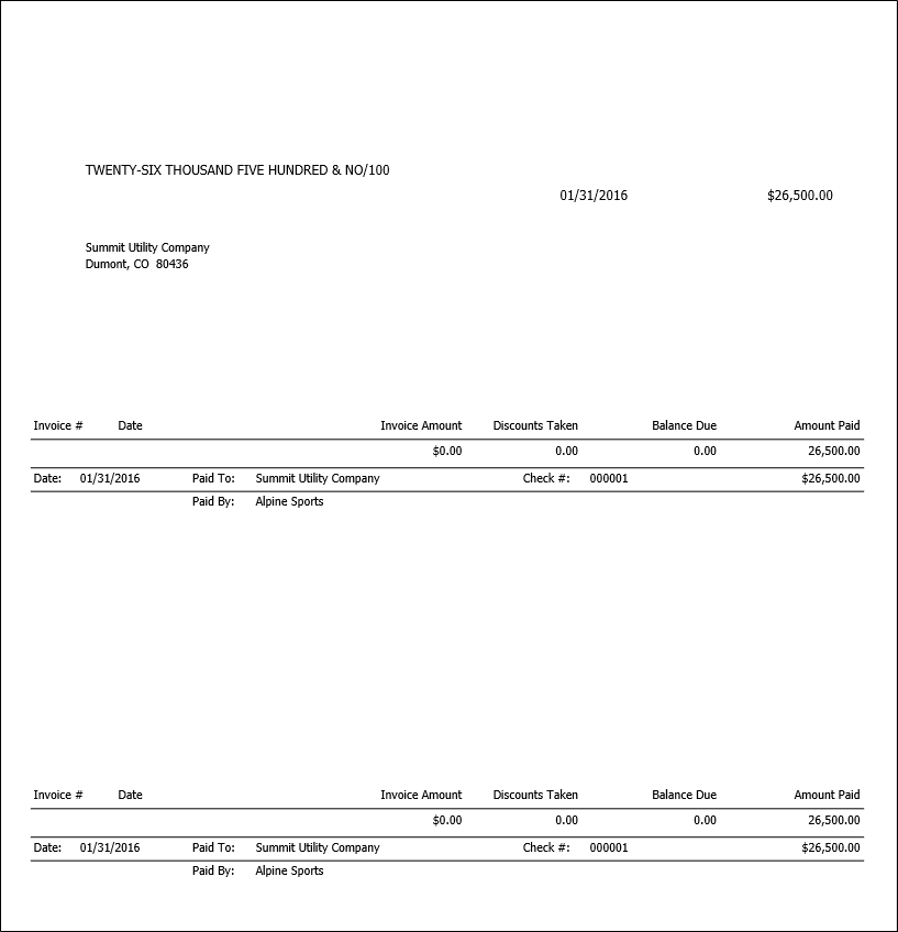Check Type and Stub Type Examples for Check/Stub/Stub