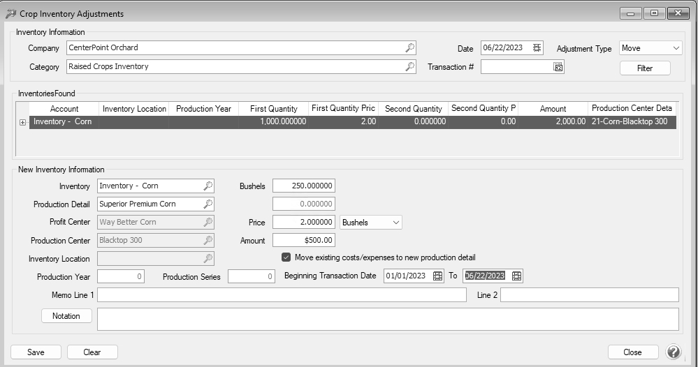 CenterPoint® Accounting for Agriculture - Adjusting Crop Inventory